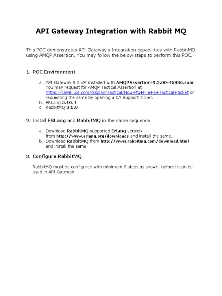 API Gateway Integration With Rabbit MQ | Download Free PDF | User ...