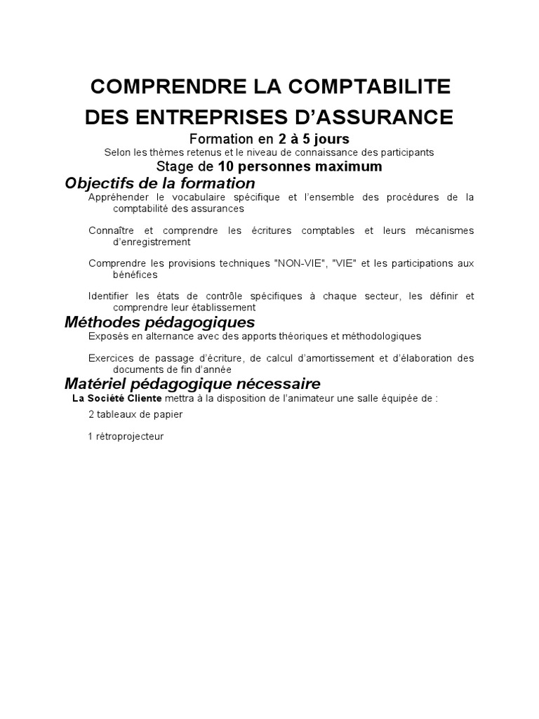 Comprendre La Comptabilite Des Assurances | PDF | Comptabilité | Assurance