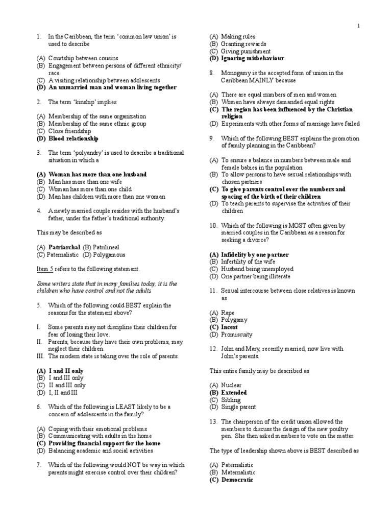 Social Studies Multiple Choice With Responses | PDF | Unemployment ...