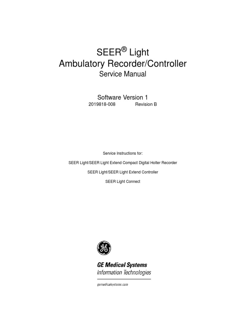 Seer Light Ambulatory Recorder/Controller: Service Manual | PDF ...