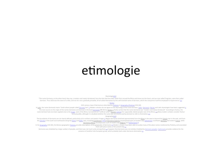 Etimologie: Geography (Ptolemy) Germania Nomine | PDF | Germanic ...