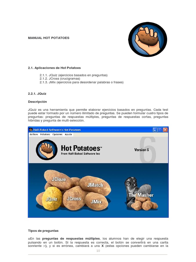 Archivo Bloque4 - Manual HOT POTATOES | PDF | Página web | Red mundial