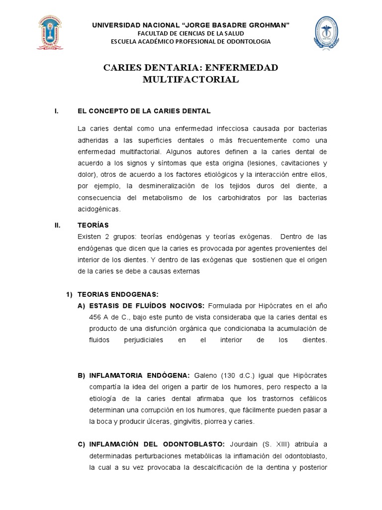 Caries - Enfermedad Multifactorial | PDF | Biopelícula | Odontología