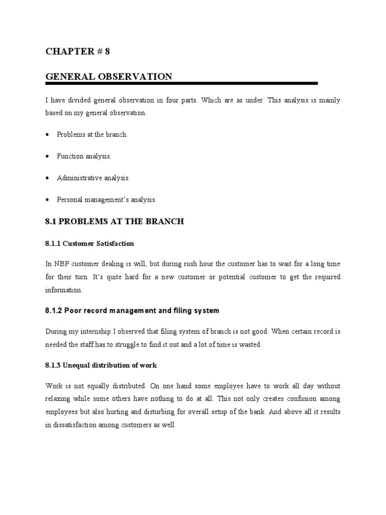 8 General Observation N BP | PDF | Banks | Employment