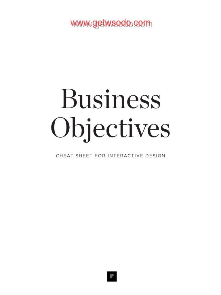 Business Objectives: Cheat Sheet For Interactive Design | PDF ...