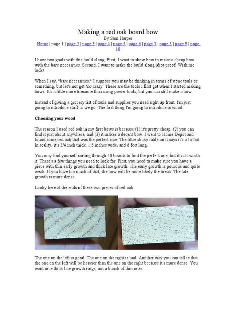 Building a Red Oak Board Bow Guide | PDF | Bow And Arrow | Arrow