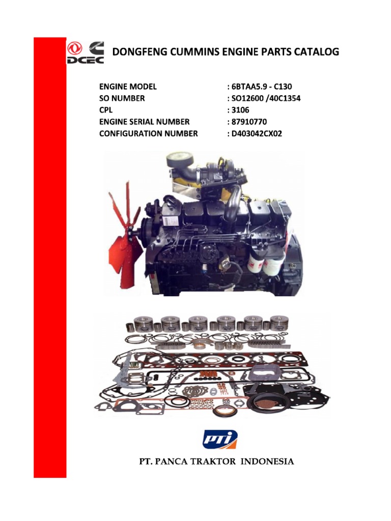 Cummins 6BT 5.9 Parts Catalog | PDF | Piston | Screw