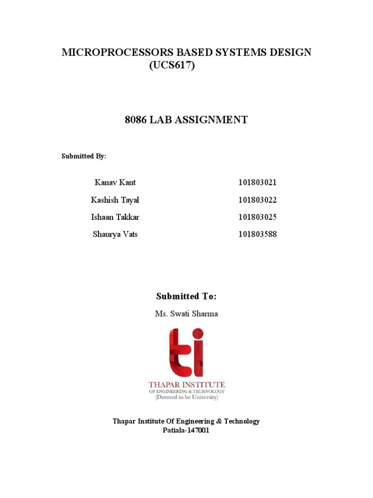 8086 Lab File | PDF | Assembly Language | Integrated Circuit