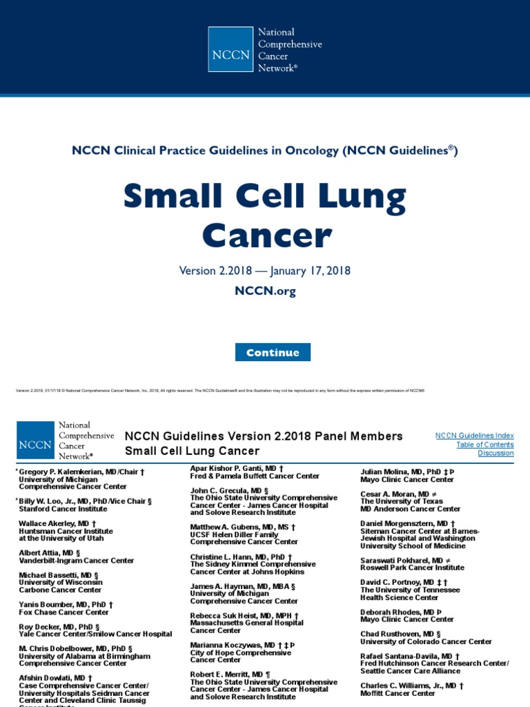 Small Cell Lung Cancer: NCCN Clinical Practice Guidelines in Oncology ...