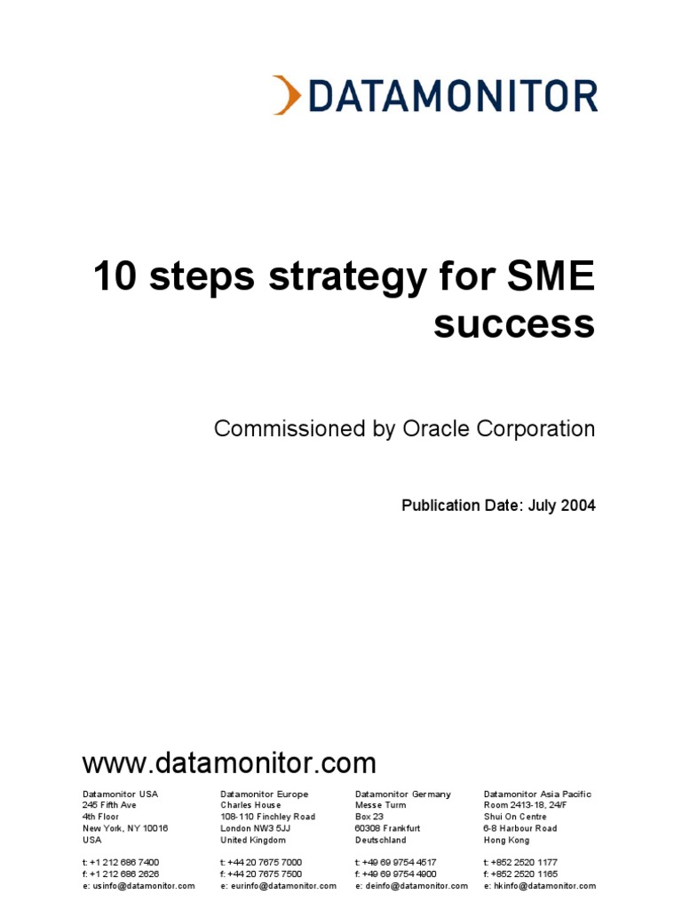 10 Step Strategy For Sme Success | PDF | Business Process | Small And ...