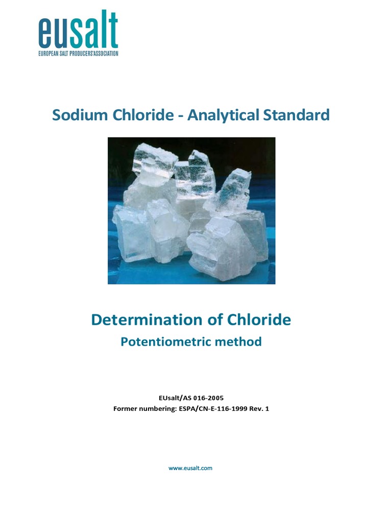 EUsalt AS016-2005 Chloride - Potentiometric Method | PDF | Titration ...