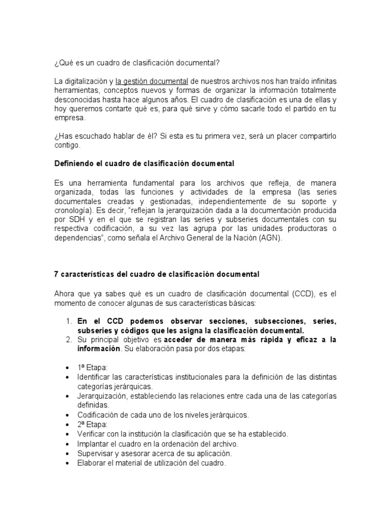 Qué Es Un Cuadro de Clasificación Documental | PDF | Archivo de computadora | Science