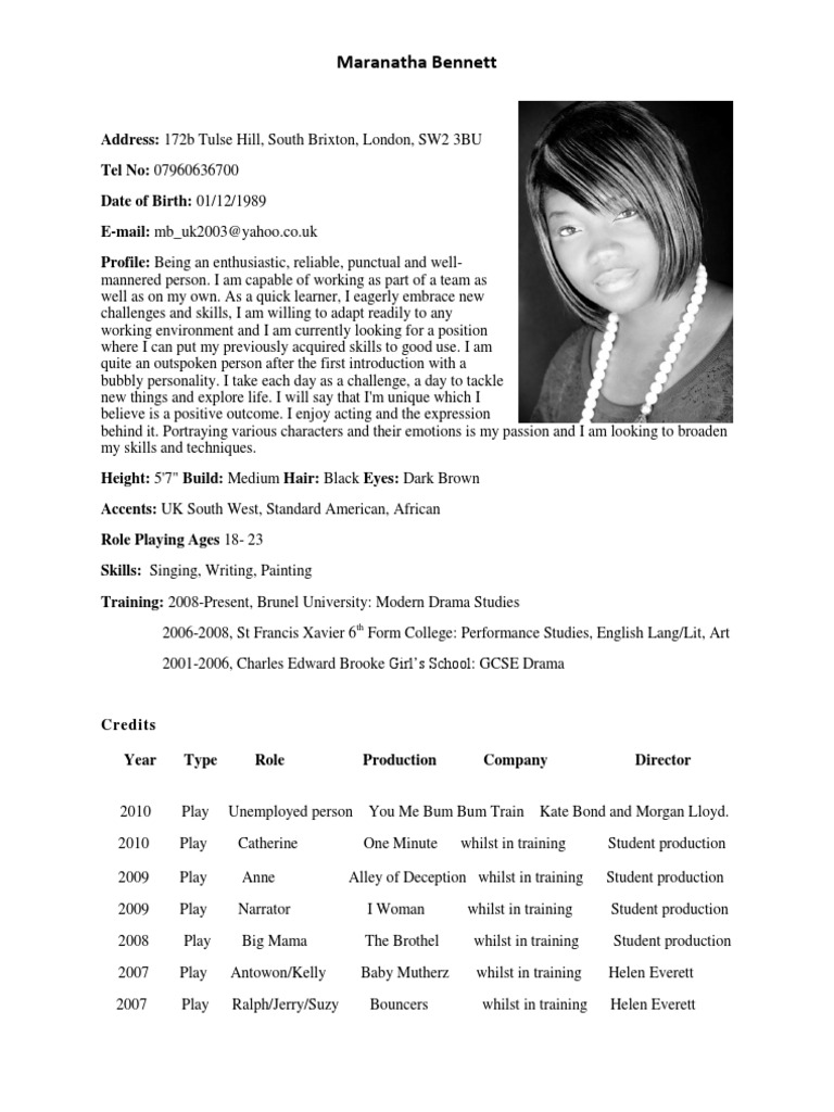 Actor's CV | PDF