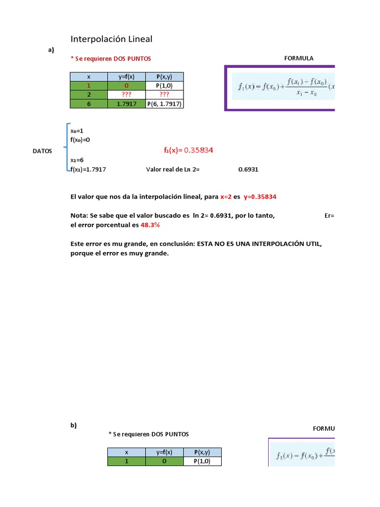 Ejemplo Interpolacion Lineal | PDF | Gráficos de computadora | Análisis