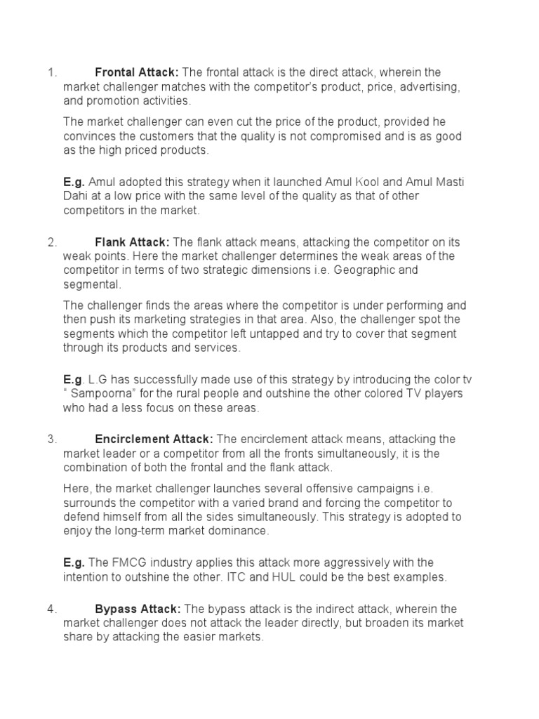 Marketing Attack Strategies Explained | PDF | Pepsi | Coca Cola