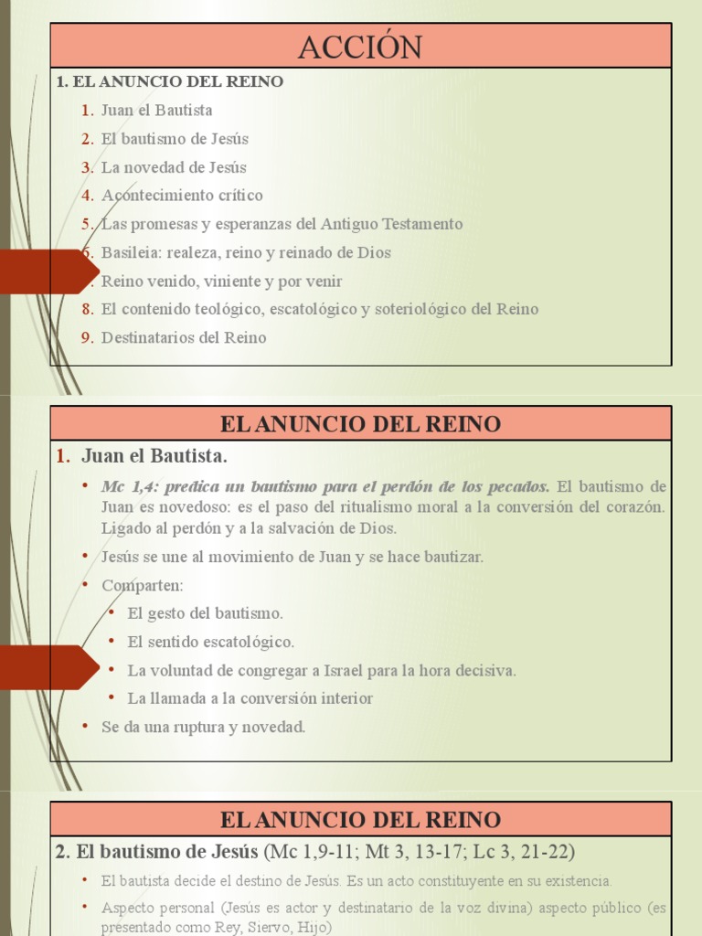 2 ACCIÓN El anuncio del Reino | PDF | Bautismo | Jesús
