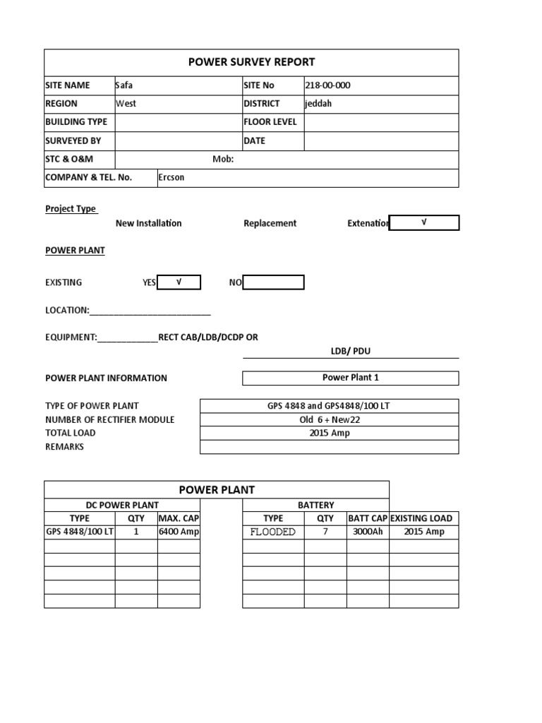 Safa 218-00-000 SITE SURVEY | PDF | Electrical Equipment | Electrical ...