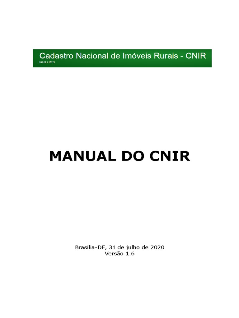 Manual do Sistema Nacional de Cadastro Rural (SNCR) | PDF ...