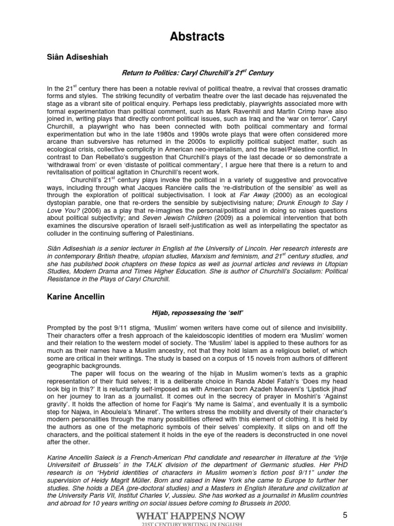 Abstracts Final | PDF | Postmodernism | Aesthetics