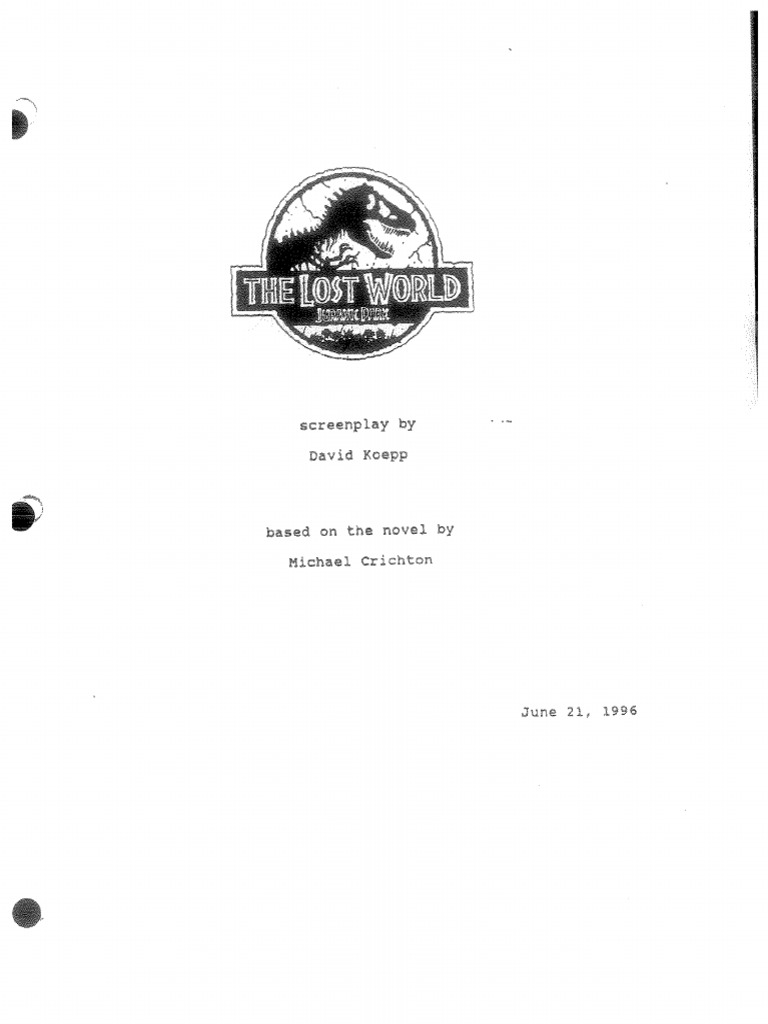 The Lost World (1997) Screenplay 6.21.1996 | PDF
