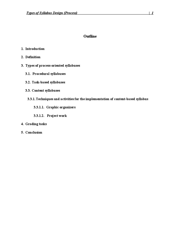 Types of Syllabus Design | PDF | Learning | Language Education