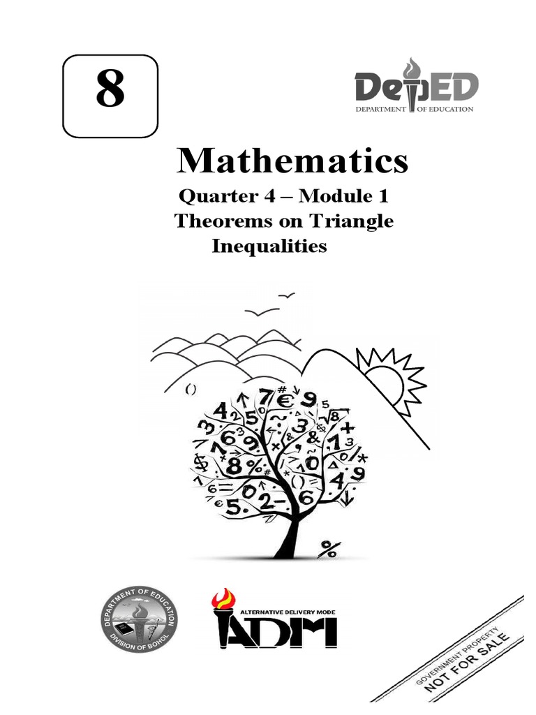 Mathematics: Quarter 4 - Module 1 Theorems On Triangle Inequalities ...