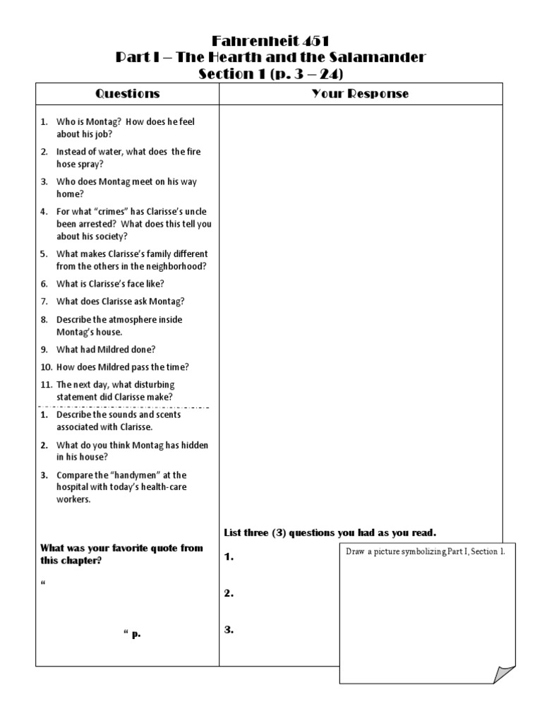 Fahrenheit 451 Part I Study Guide | PDF