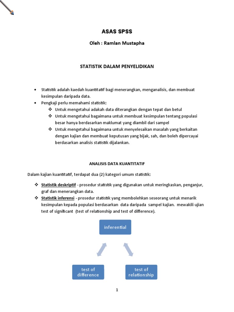 Nota Asas SPSS Aku | PDF