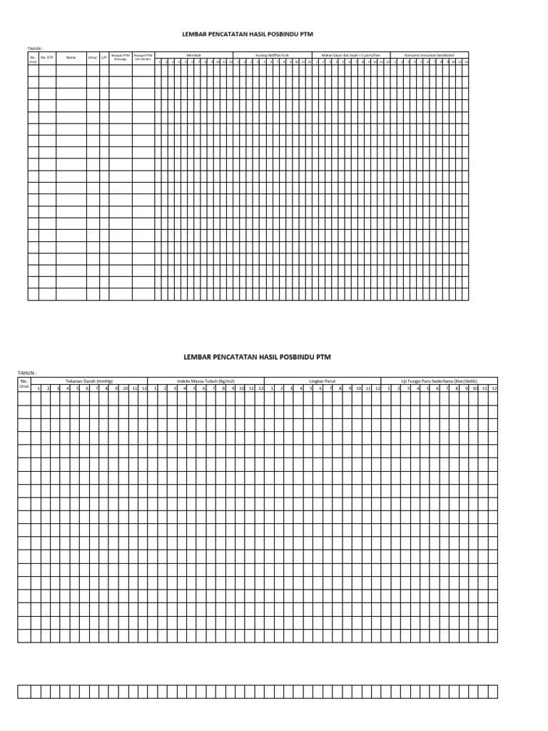 Buku Register Posbindu | PDF