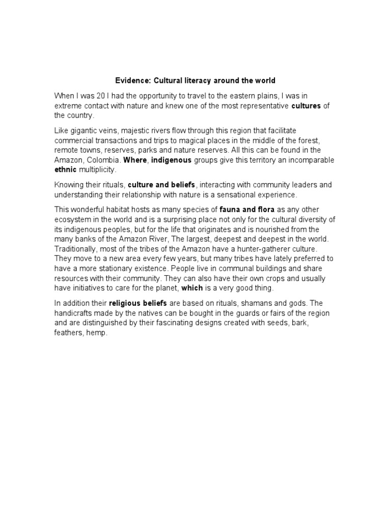 Evidence: Cultural Literacy Around The World | PDF | Social Science