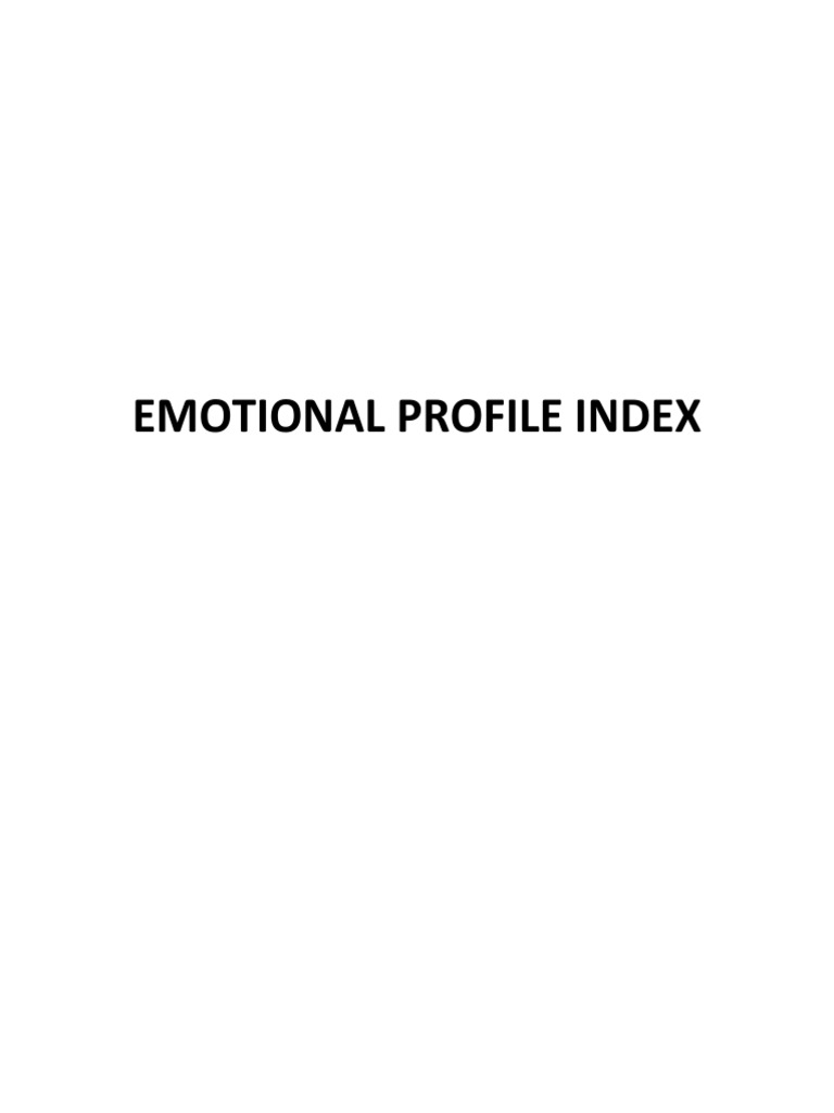 Emotional Profile Index Interpretation | Download Free PDF | Test ...