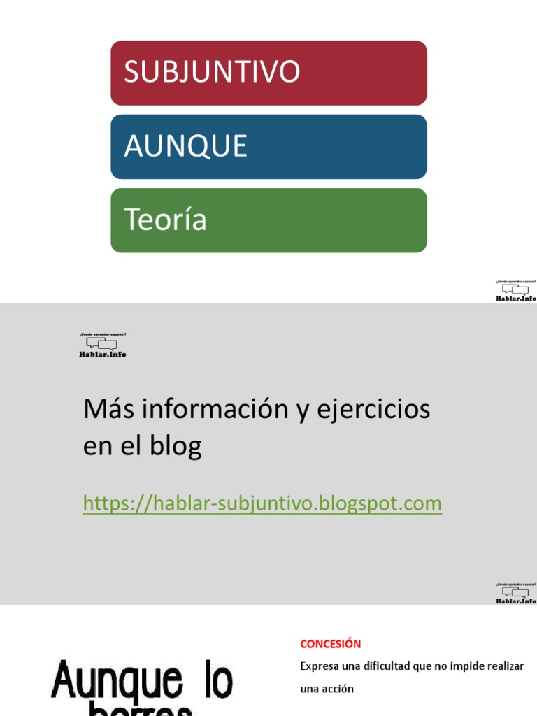 Uso de "Aunque" en Subjuntivo | PDF | Lingüística | Idiomas