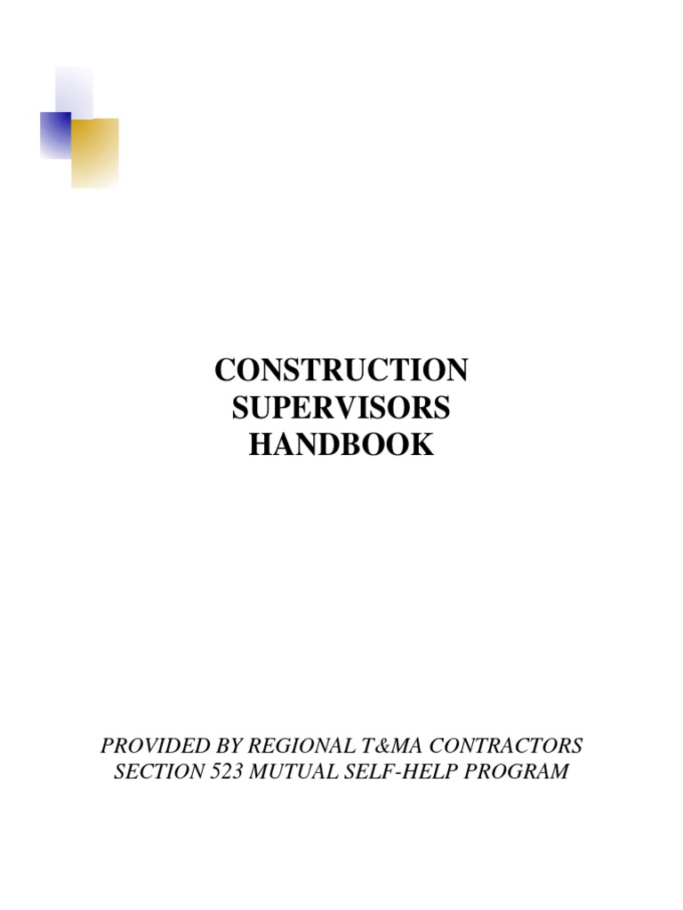 Construction Supervisor Handbook | PDF | Loans | Specification ...