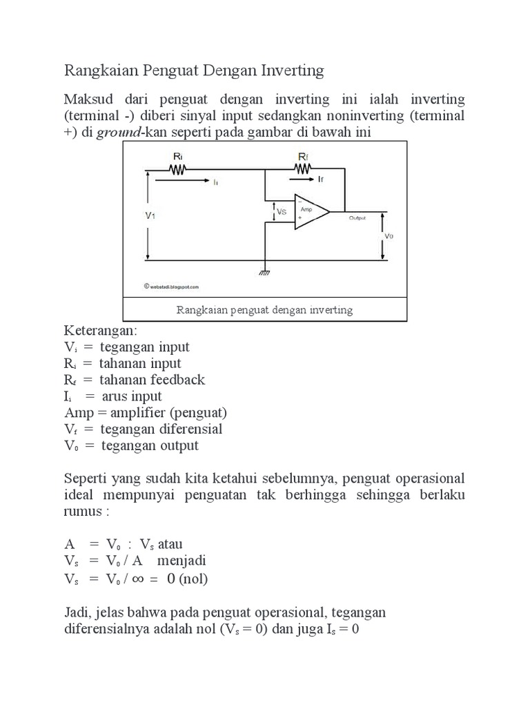 Rangkaian Penguat Dengan Inverting | PDF | Sains & Matematika