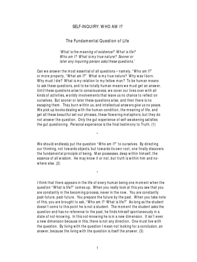 Finding the True Self: An Exploration of Self-Inquiry Techniques for ...