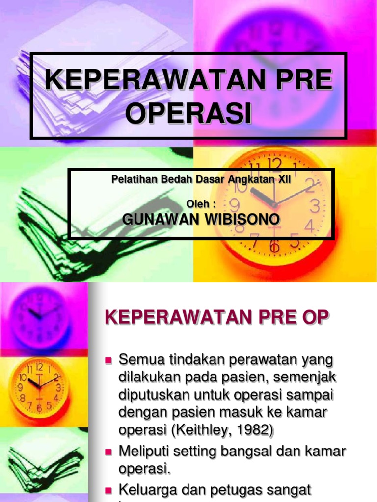 Keperawatan Pre Operasi | PDF