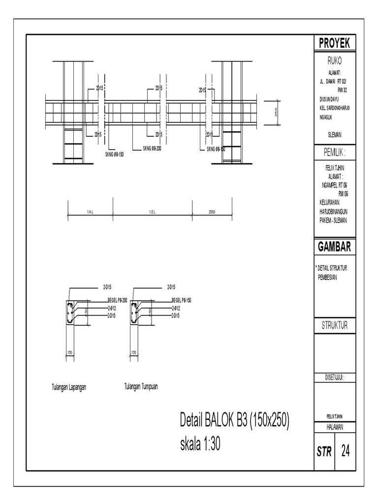 Detail Balok B3 | PDF