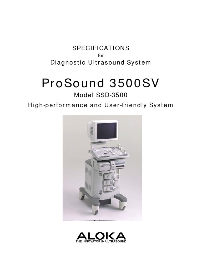 Prosound 3500Sv: Specifications Diagnostic Ultrasound System | PDF ...