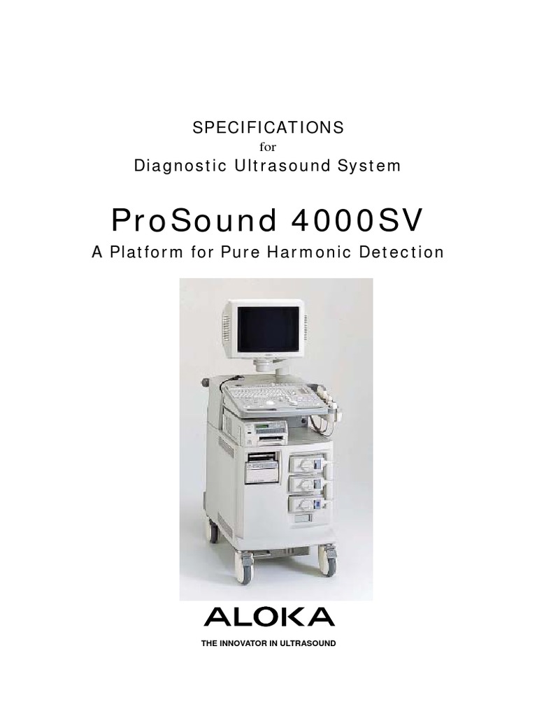 Specifications for Diagnostic Ultrasound System ProSound 4000SV | PDF ...