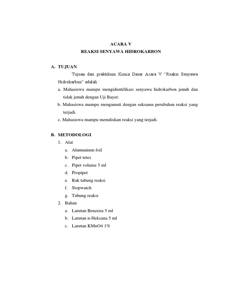 Acara V - Khalisa Nabila Putri - H0920051 | PDF