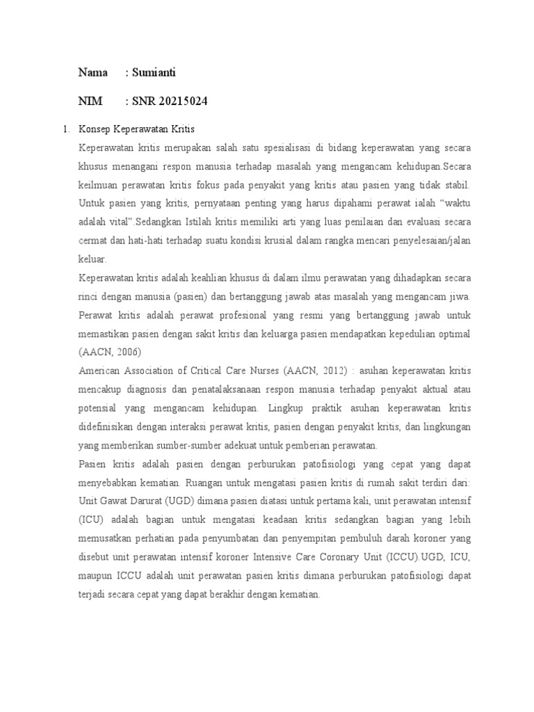Peran dan Tantangan Keperawatan Kritis | PDF | Sains & Matematika
