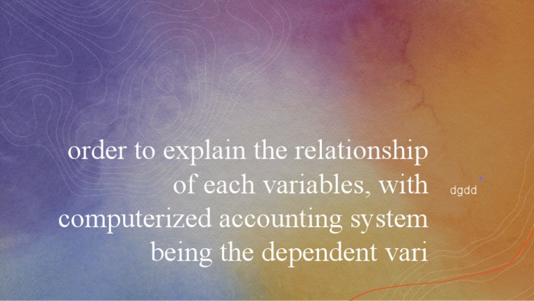 Order To Explain The Relationship of Each Variables, With Computerized ...