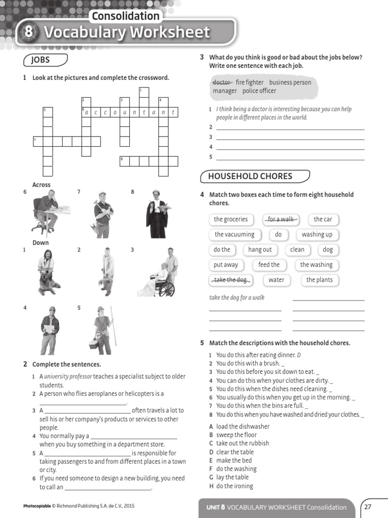 Achievers A2 Vocabulary Worksheet Consolidation Unit 8 | PDF | Foods