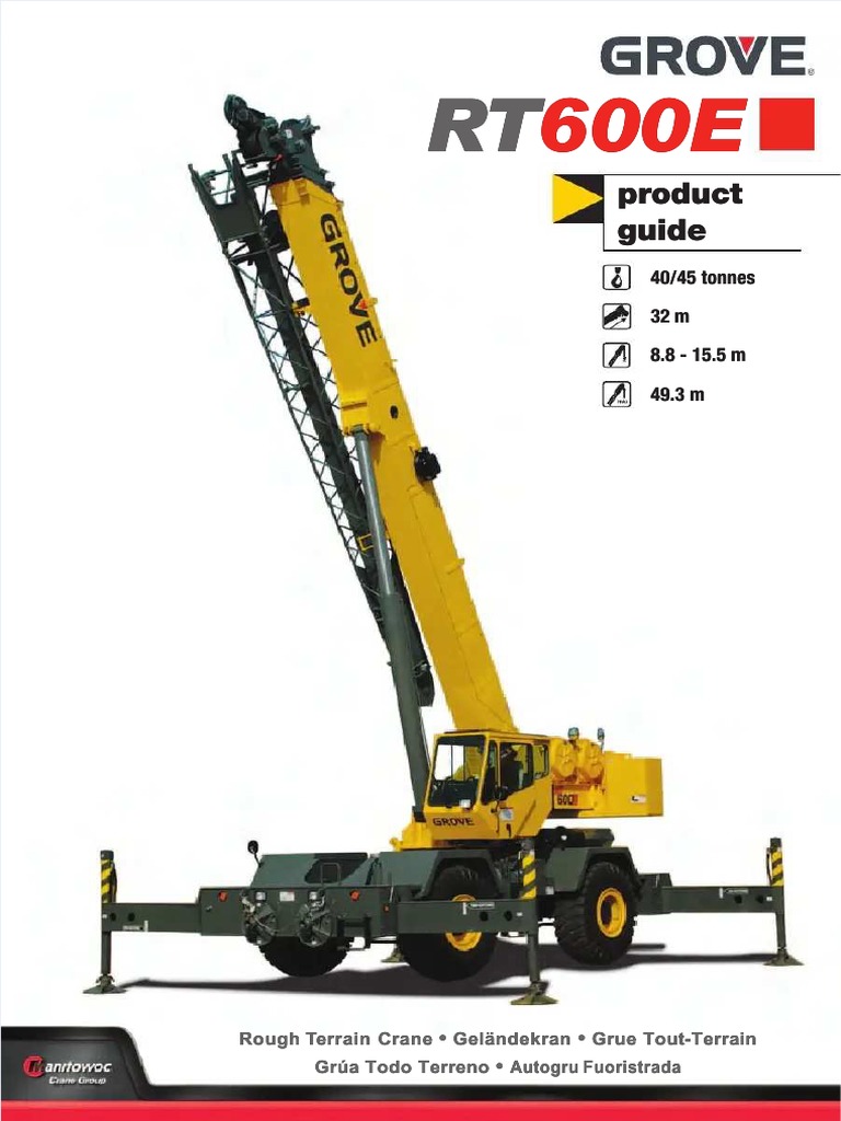 PDF Grove Rt600e DL | PDF | Crane (Machine) | Steering