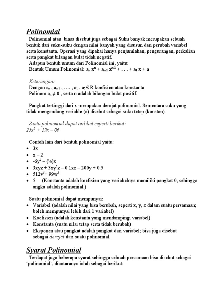 Polinomial | PDF