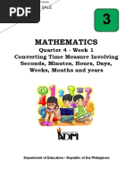 Mathematics: Quarter 4 - Module 63: Visualizes, Represents and Converts ...