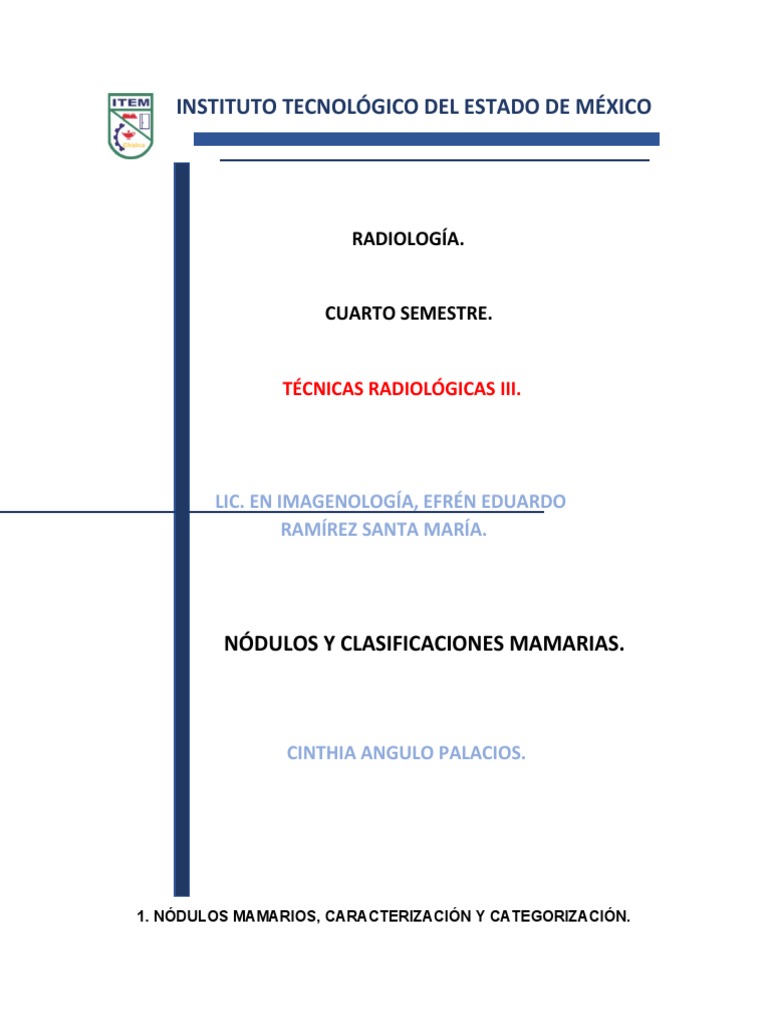 Nodulos Mamarios | PDF | Mamografía | Cáncer