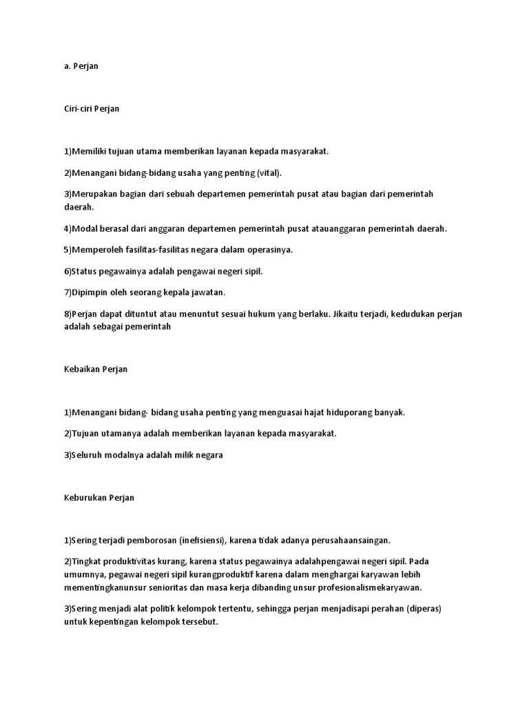 Perjan, Perum Dan Persero | PDF