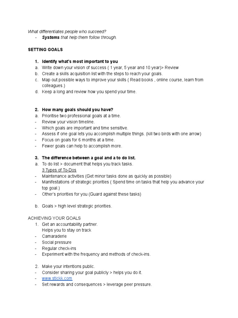 Defining and Achieving Professional Goals | PDF | Habits | Goal