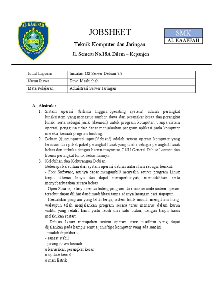 Jobsheet: Teknik Komputer Dan Jaringan | PDF